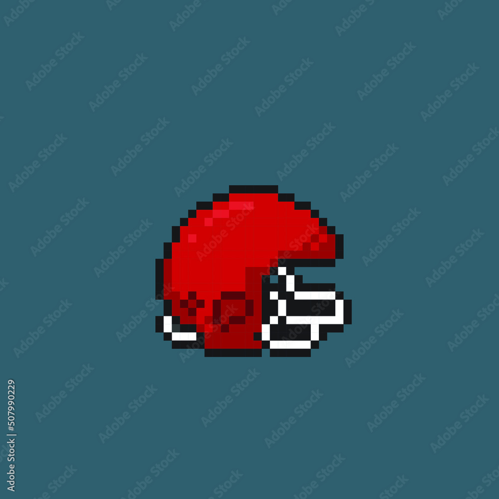 football helm in pixel art style Stock Vector | Adobe Stock