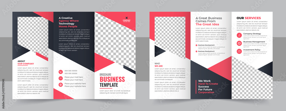 Corporate business trifold brochure template, Creative and Professional ...