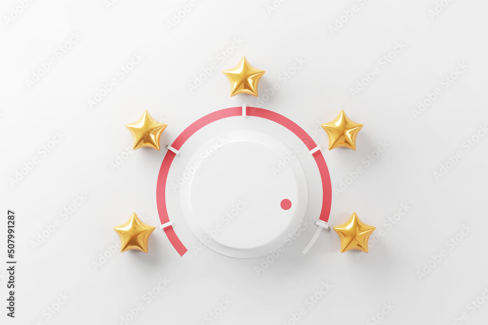 Customer satisfaction meter with star rating. evaluation, Increase ...