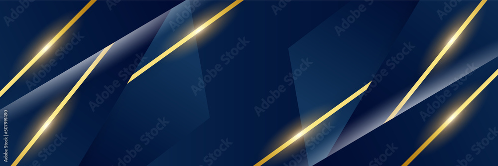 Blue and gold abstract banner background Stock Vector | Adobe Stock