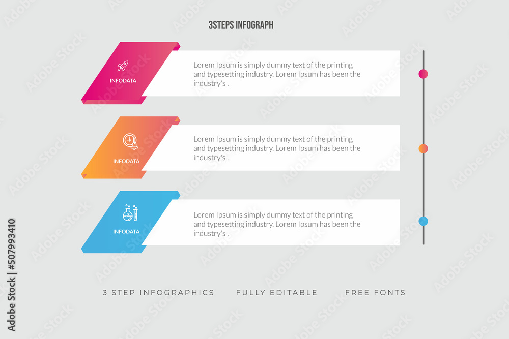 3 steps infographics template. Business concept with 3 options, steps, parts, segments Stock ...