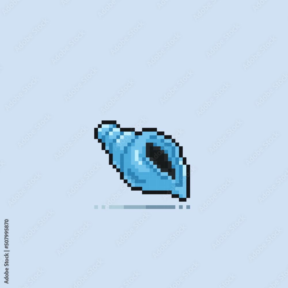 sea shell in pixel art style Stock Vector | Adobe Stock