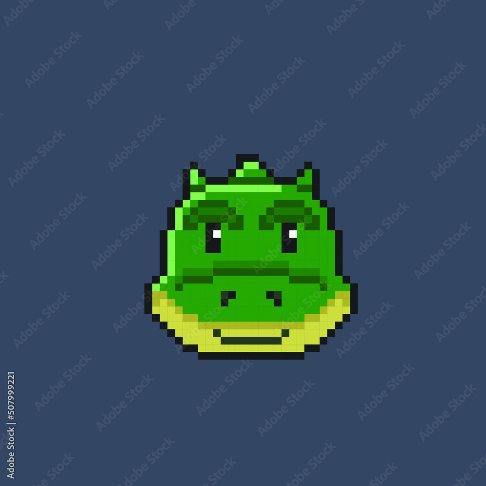 cute crocodile head in pixel art style Stock Vector | Adobe Stock