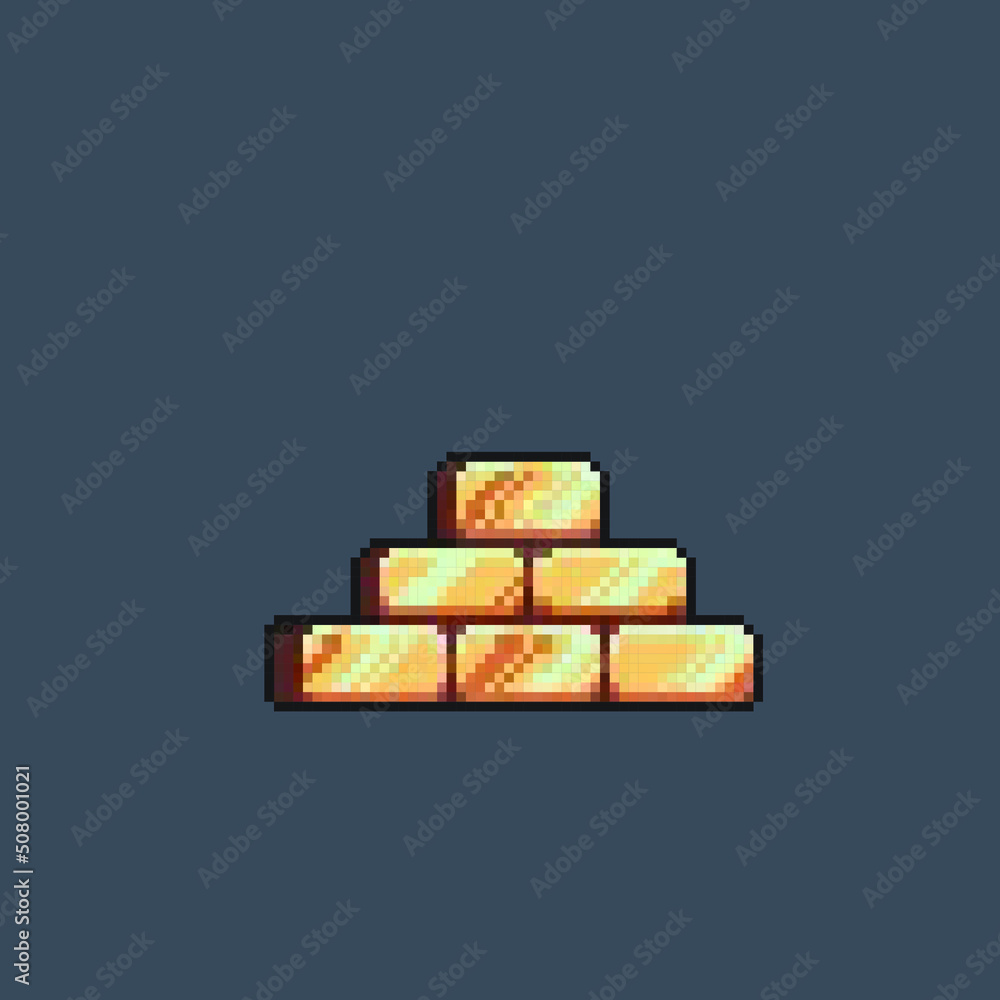 gold pile in pixel art style Stock Vector | Adobe Stock