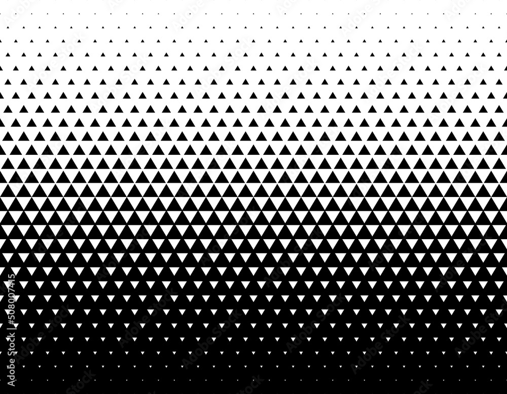 Geometric pattern of black triangles on a white background.Radial ...