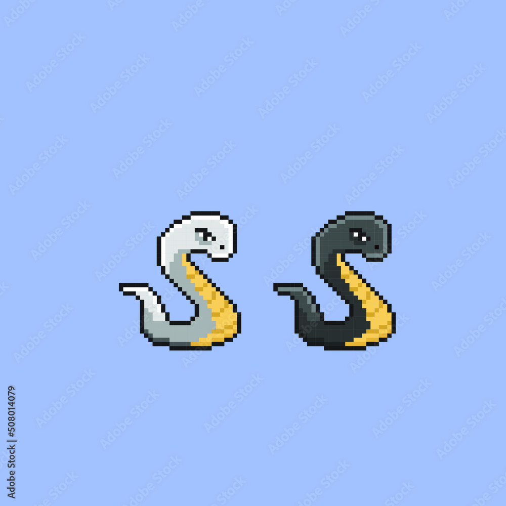snake with different color in pixel art style Stock Vector | Adobe Stock