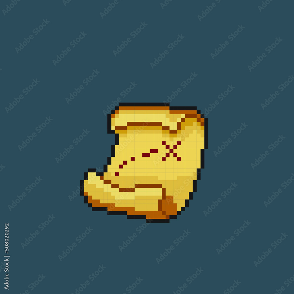 Vetor de treasure map in pixel art style do Stock | Adobe Stock