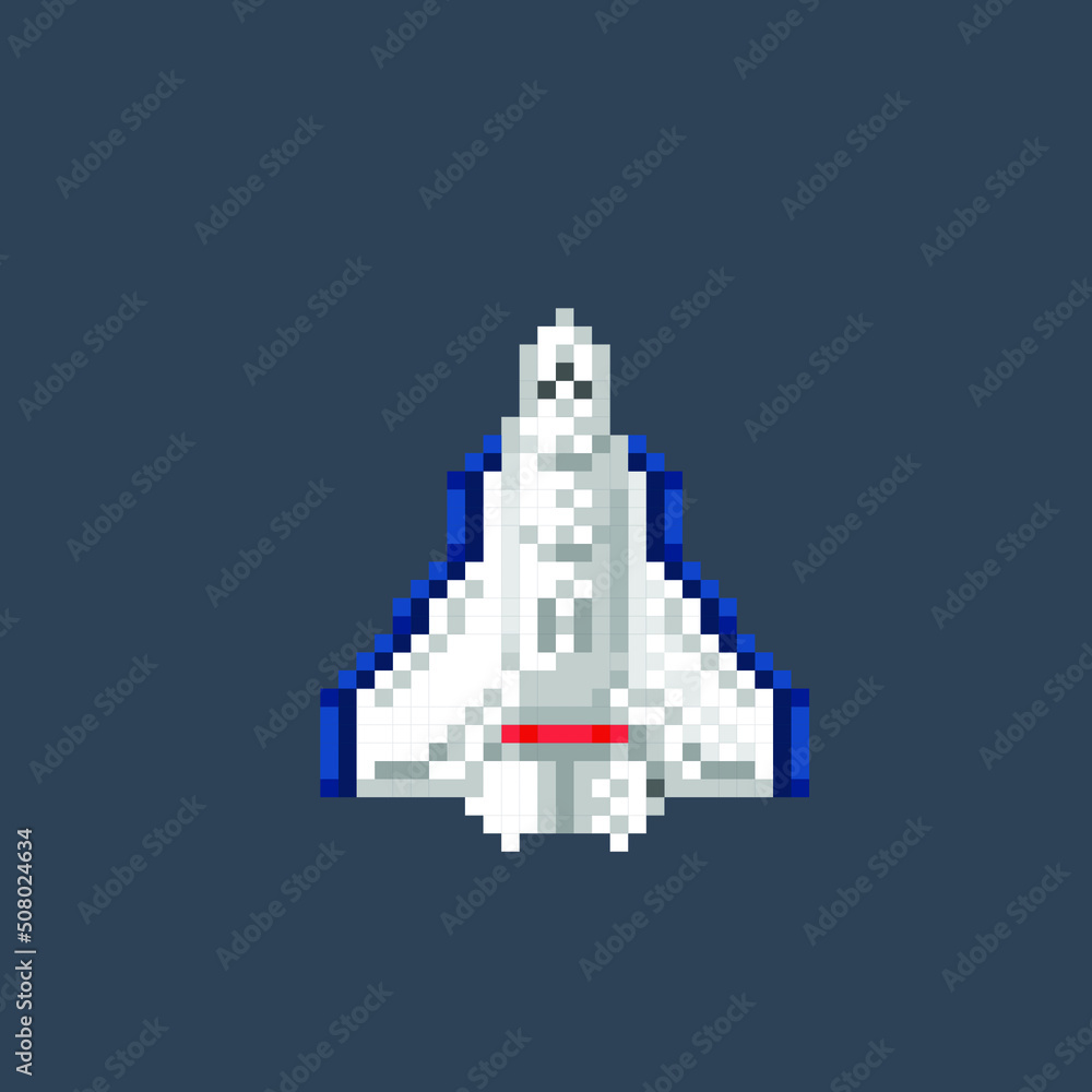 spaceship in pixel art style Stock Vector | Adobe Stock