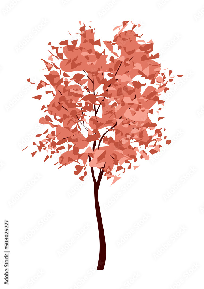 One autumn tree. Template element for design and decoration. Nature and ...