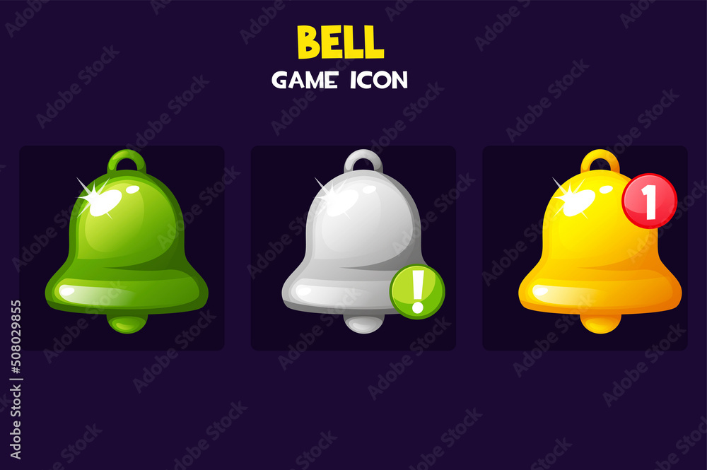 Notification icons for game. Vector illustration message icons for app ...