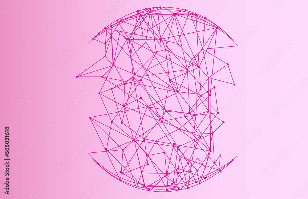 Network abstract connection isolated on pink background. Network ...