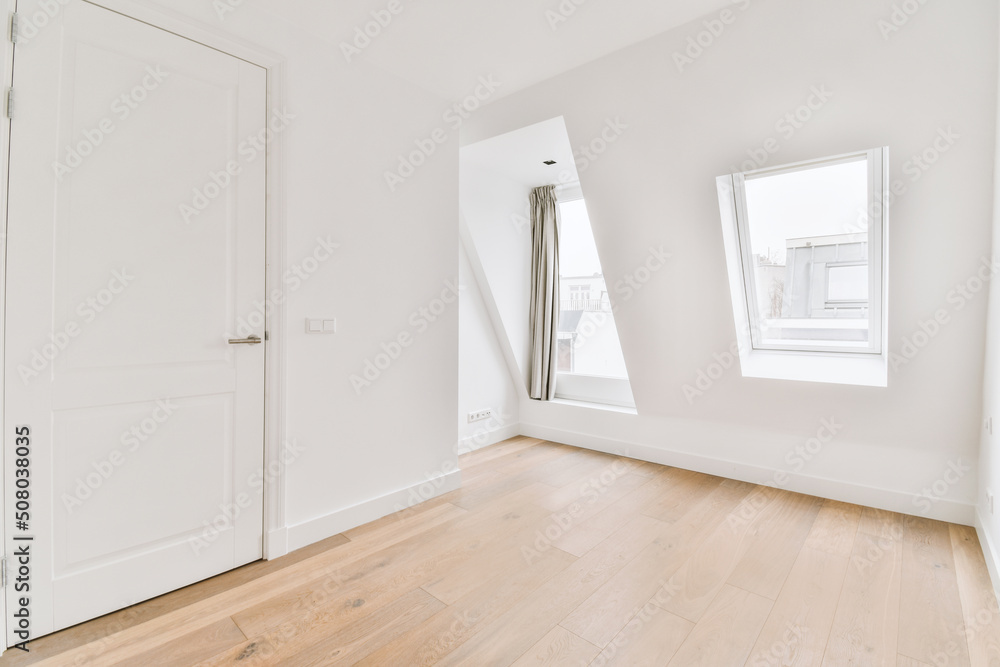 Empty white living room in modern house Stock Photo | Adobe Stock