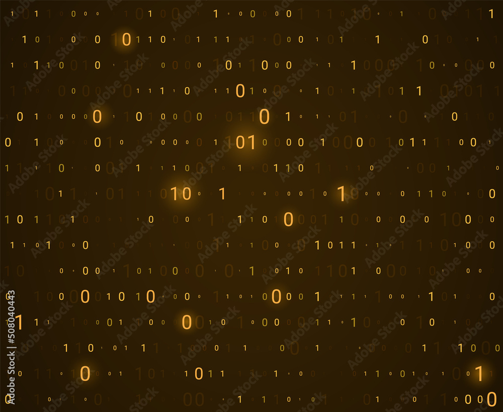 Gold matrix background. Abstract binary wallpaper for hackathon and ...