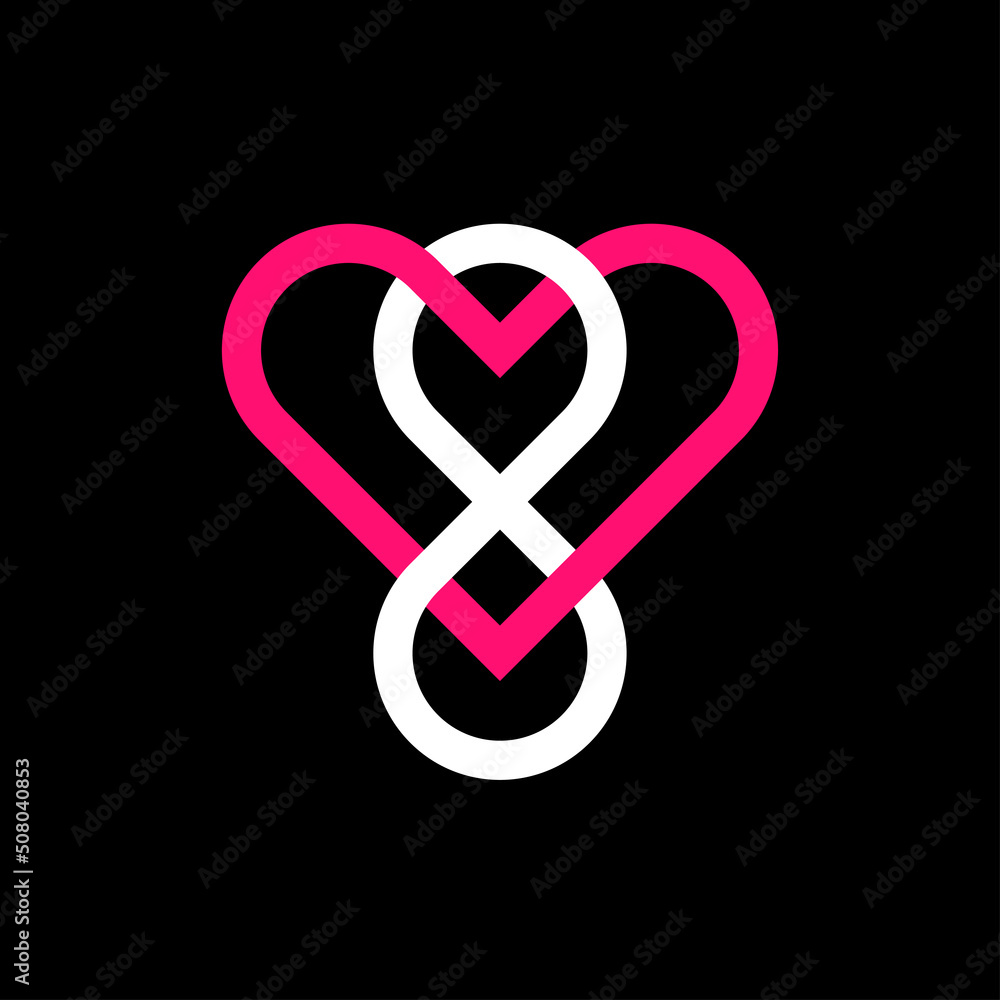 Heart Infinity logo logo design Stock Vector | Adobe Stock