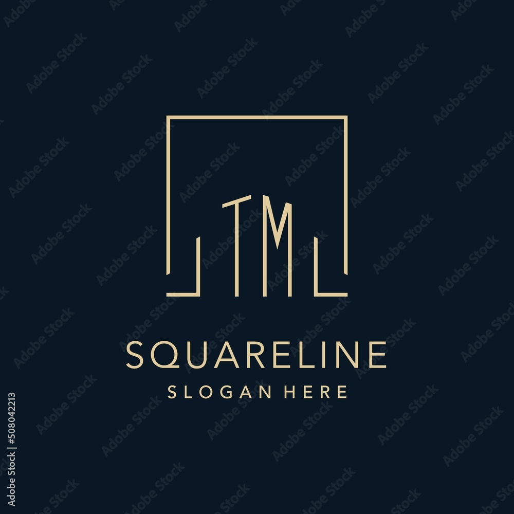 Initials TM logo square lines shape style, classy elegant logo design ...
