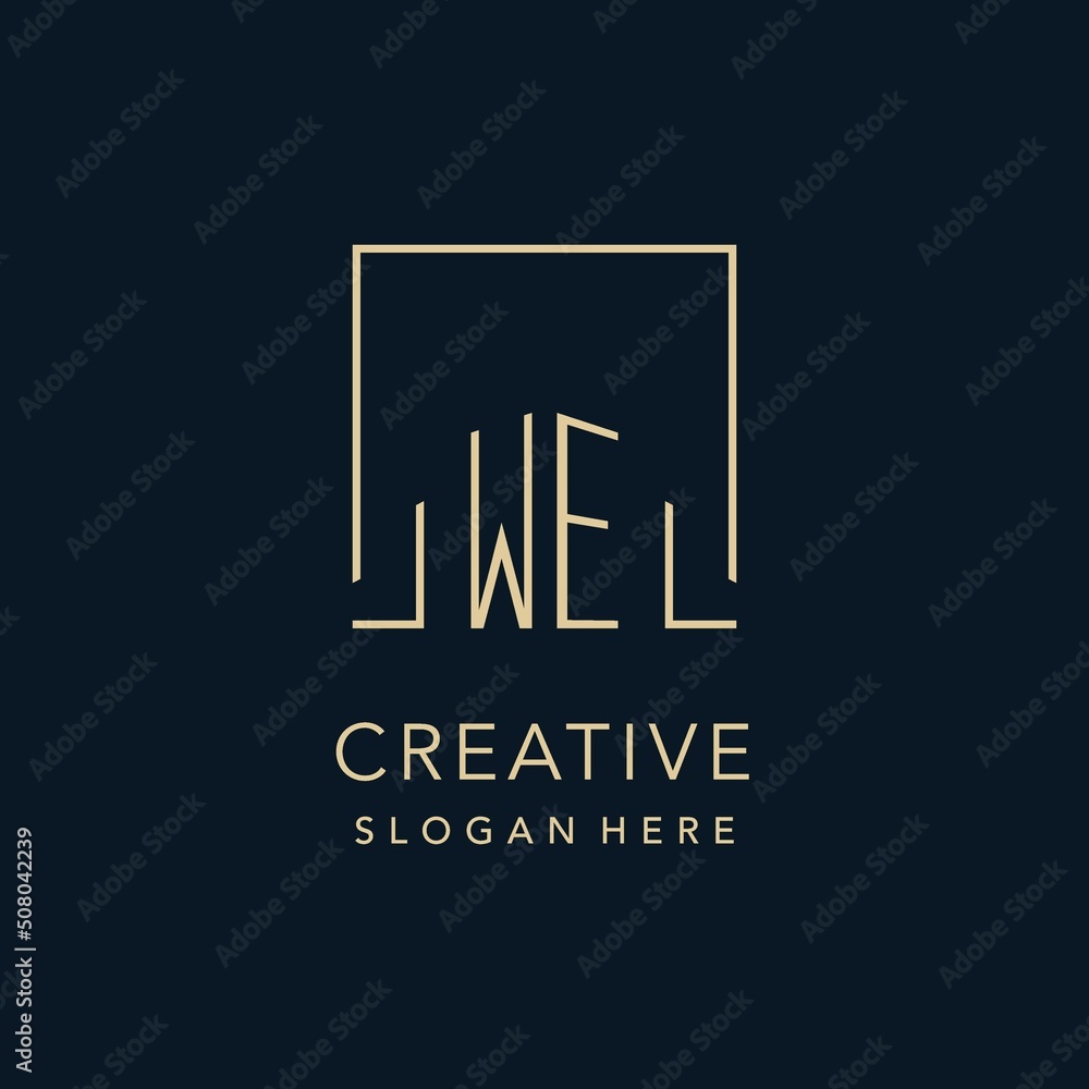 Initials WE logo square lines shape style, classy elegant logo design Stock Vector | Adobe Stock