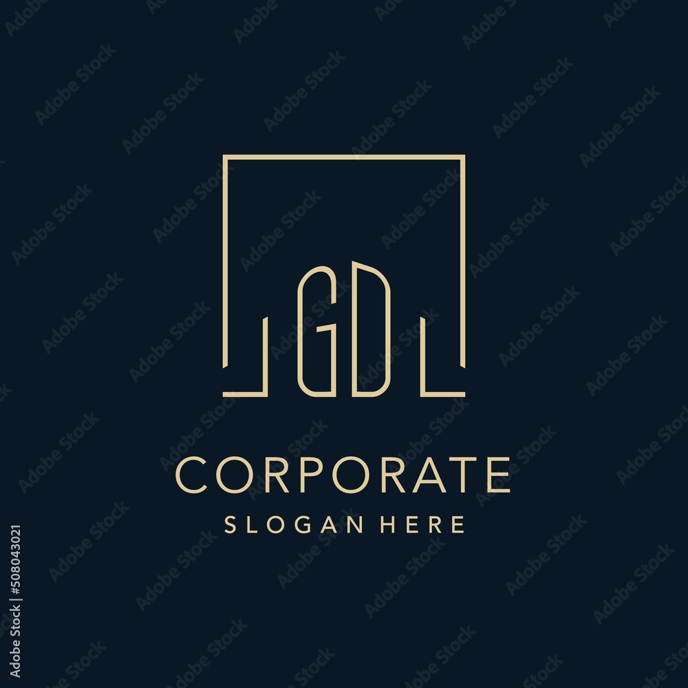 Initials GD logo square lines shape style, classy elegant logo design ...