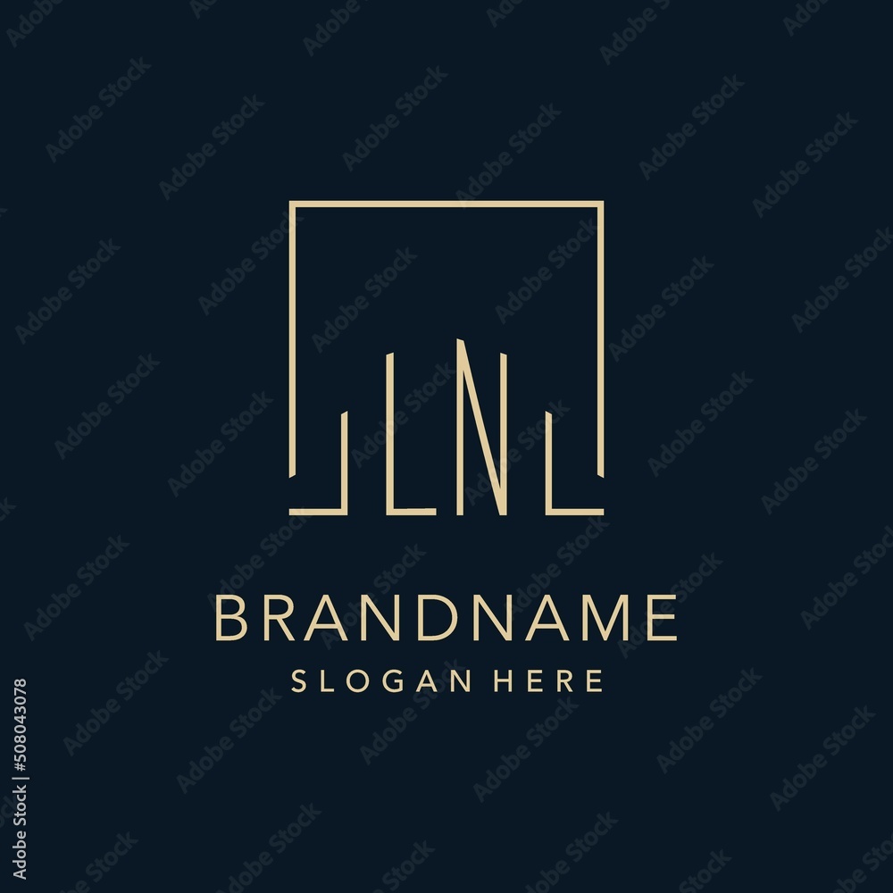 Initials LN logo square lines shape style, classy elegant logo design ...