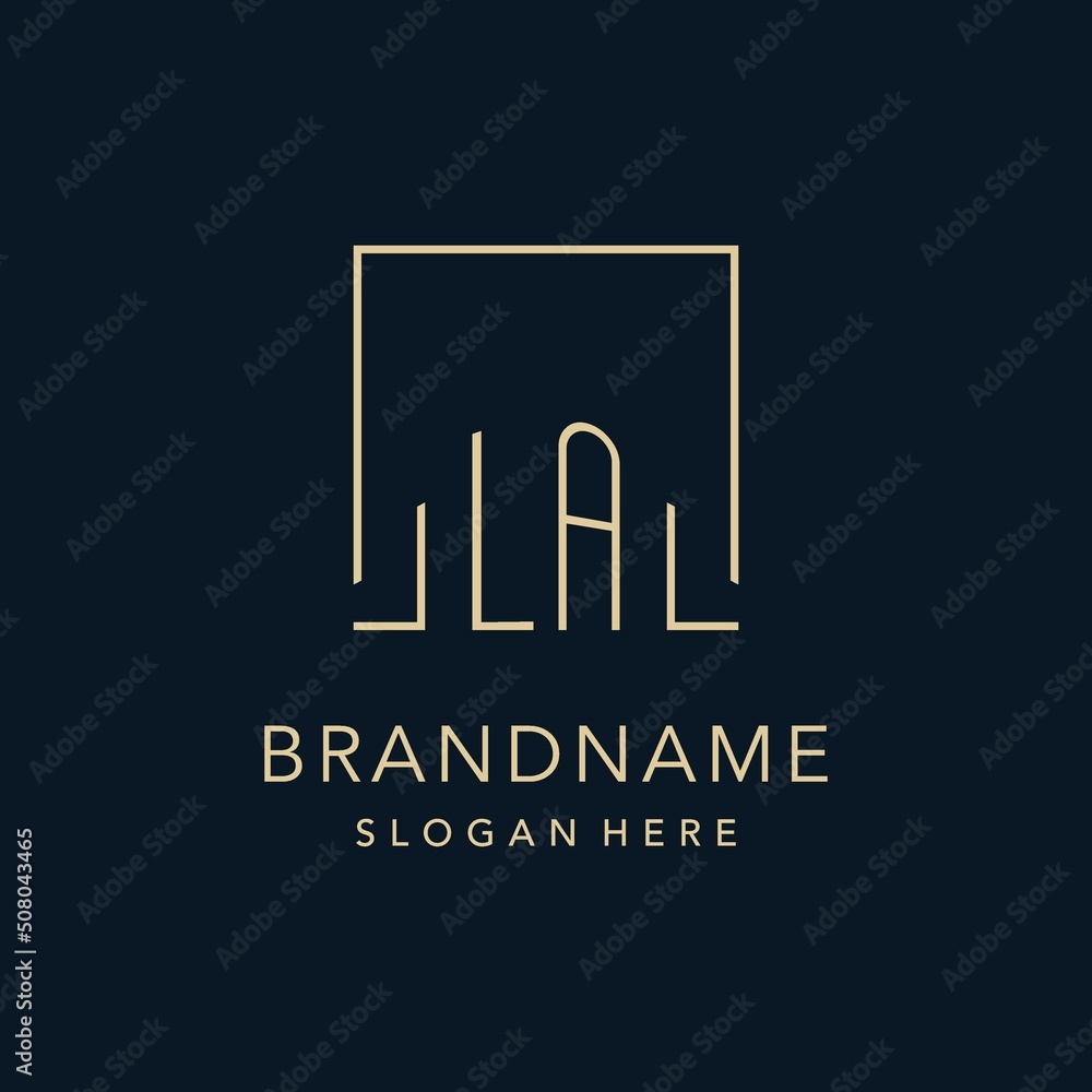 Initials LA logo square lines shape style, classy elegant logo design ...