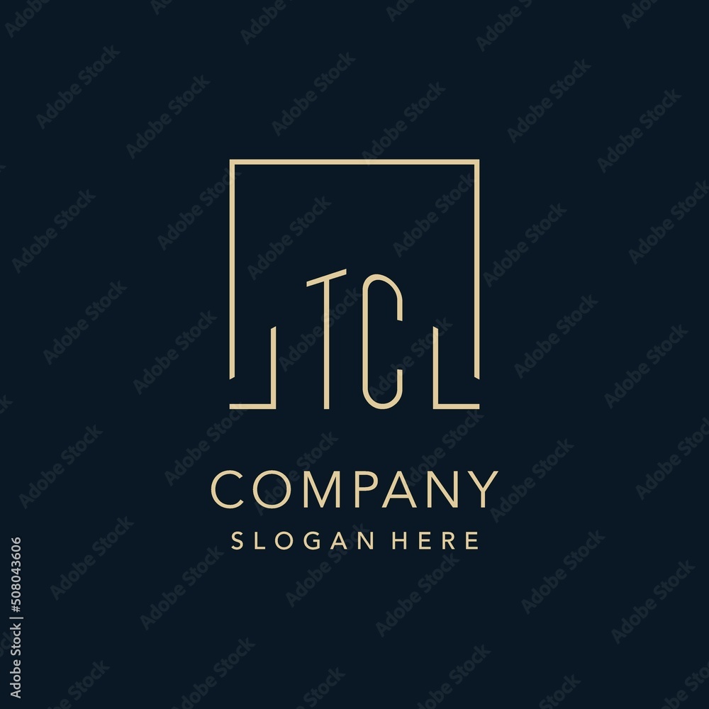 Initials TC logo square lines shape style, classy elegant logo design ...