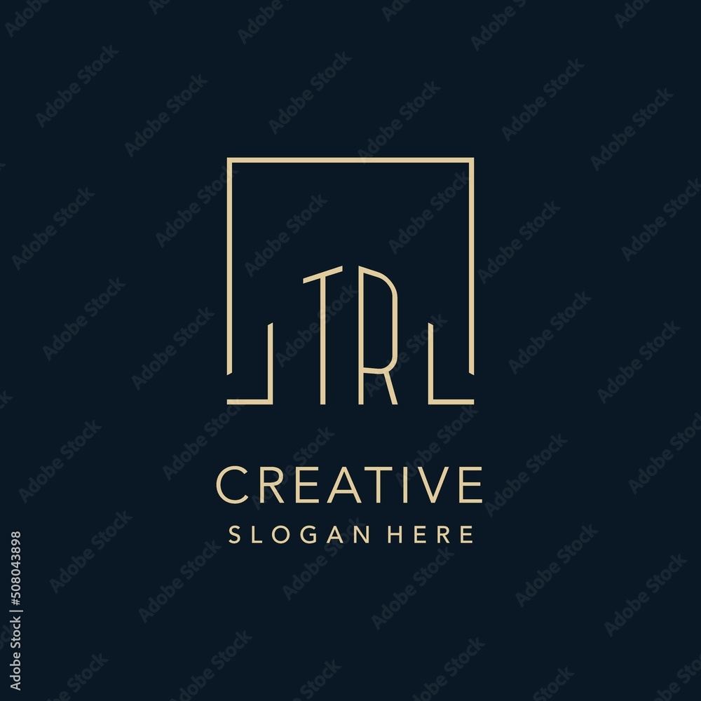 Initials TR logo square lines shape style, classy elegant logo design ...
