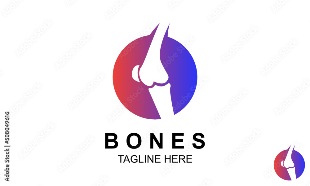 Bones Logo Design Template. knee joint bone logo vector illustration ...