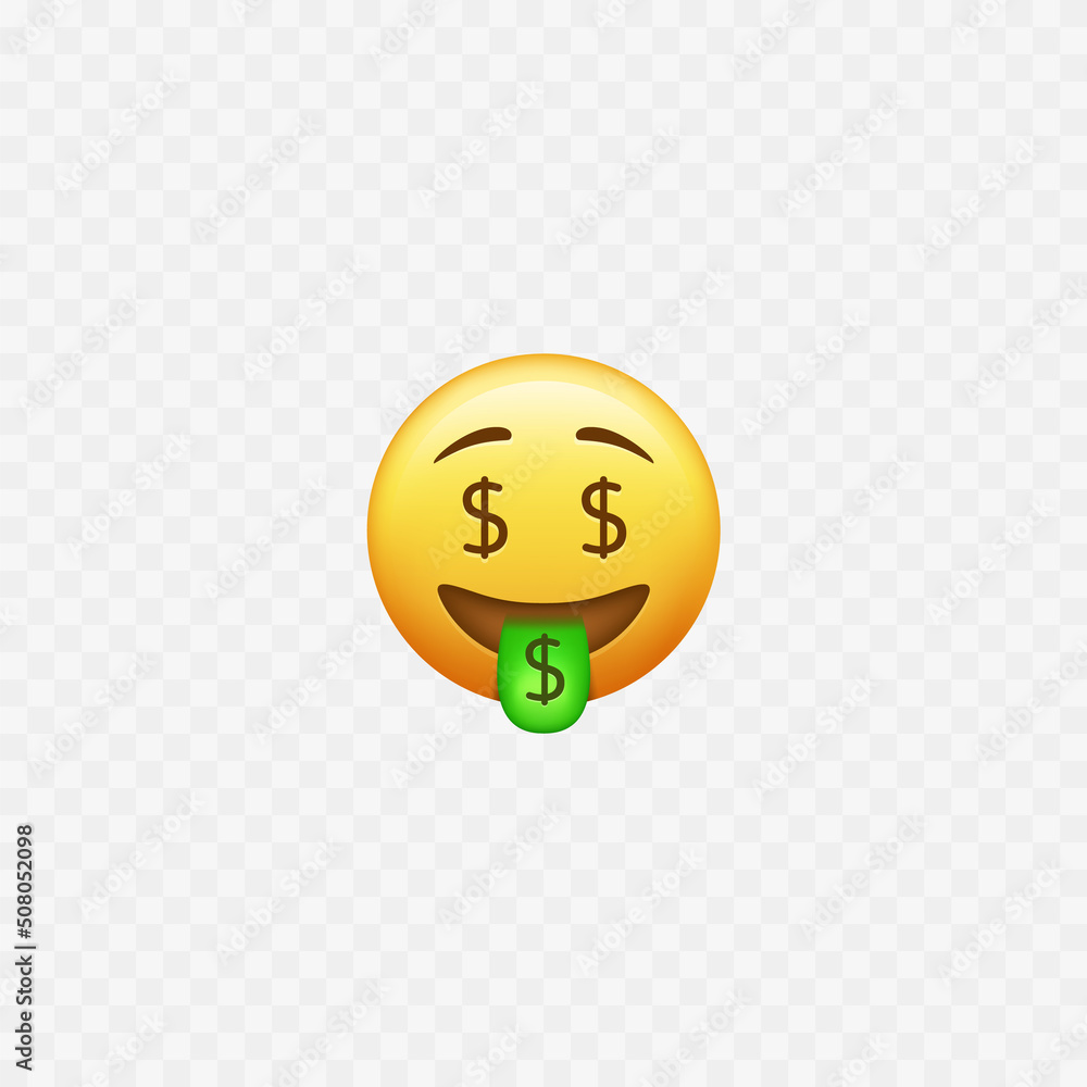 Money emoji. Dollar sign. Face with money symbol. Vector Stock Vector ...