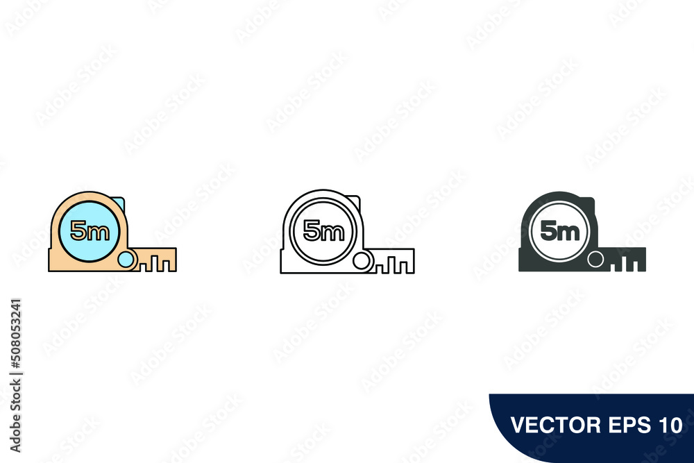 Tape measurement icons symbol vector elements for infographic web Stock ...