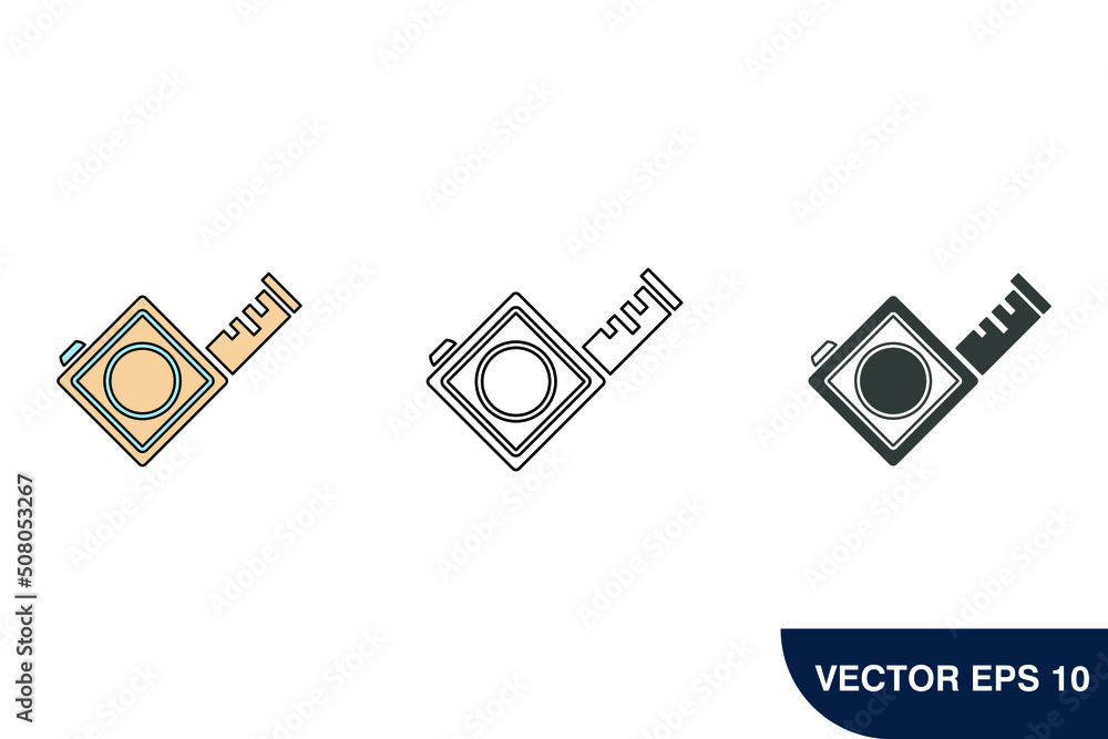 Tape measurement icons symbol vector elements for infographic web Stock ...