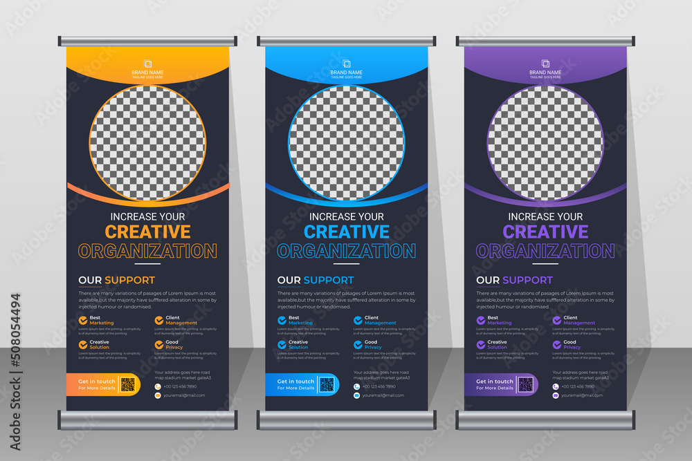 Professional corporate business roll up standee banner design template ...