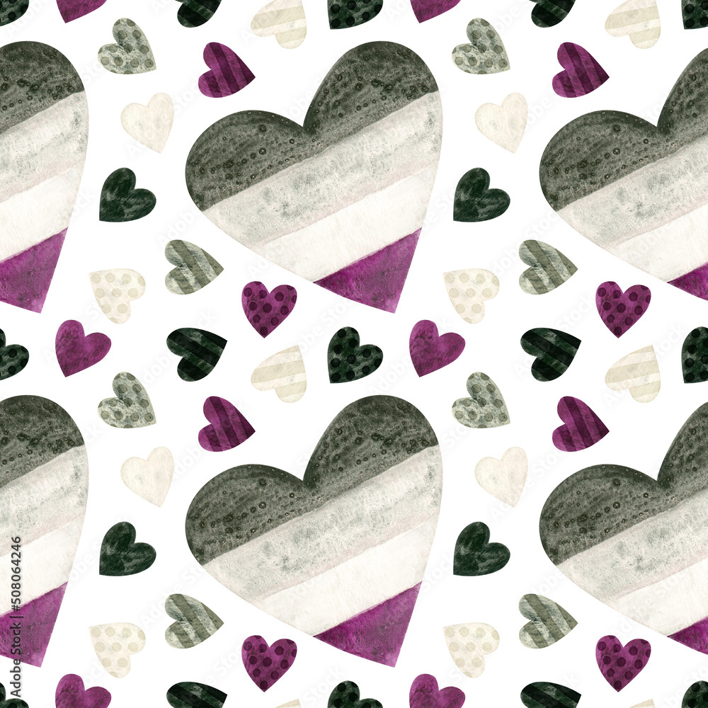 Bisexual pride seamless pattern. LGBT art, rainbow clipart for bisex ...