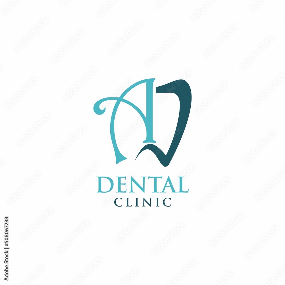 LETTER A TOOTH LOGO DESIGN Stock Vector | Adobe Stock