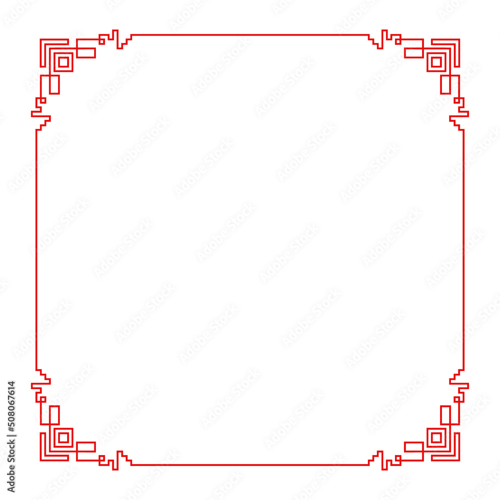 Chinese pattern frame, vector border art china style on white ...