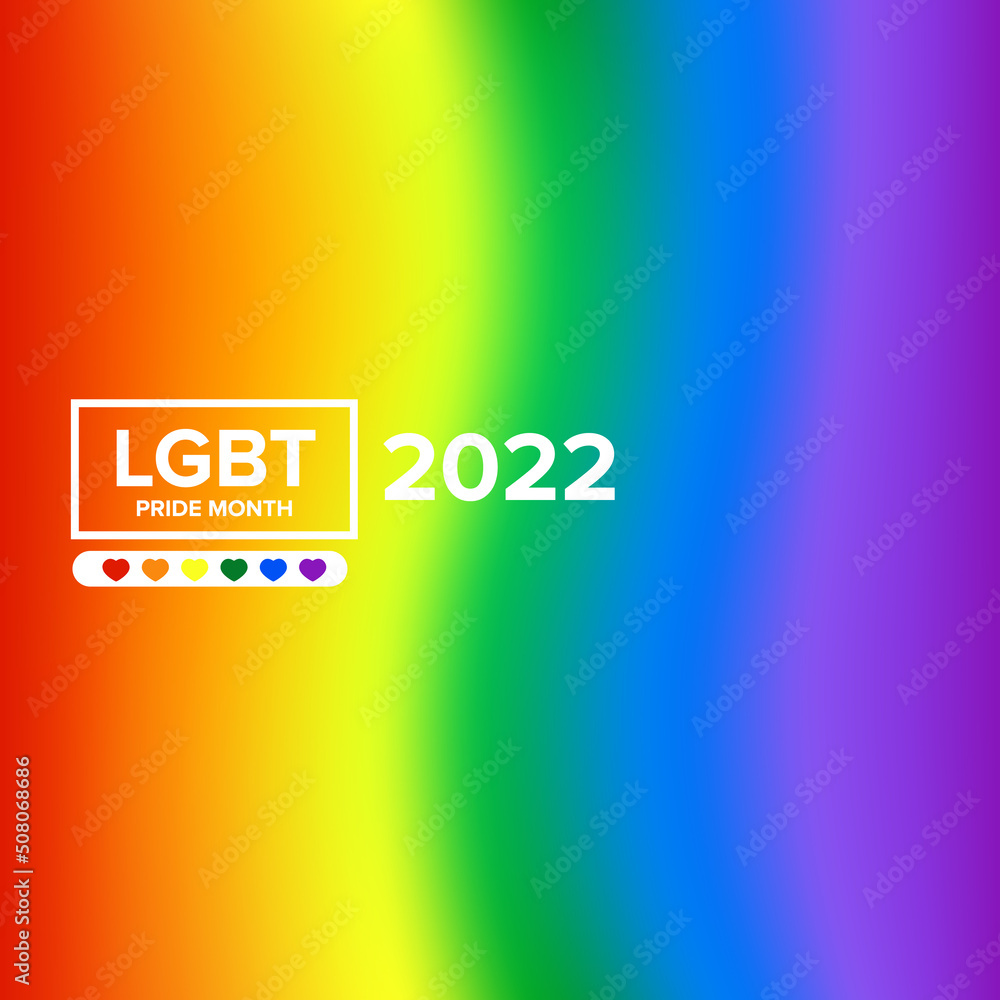 Pride Month 2022 Square Banner With Gradient With Pride Colors Flag