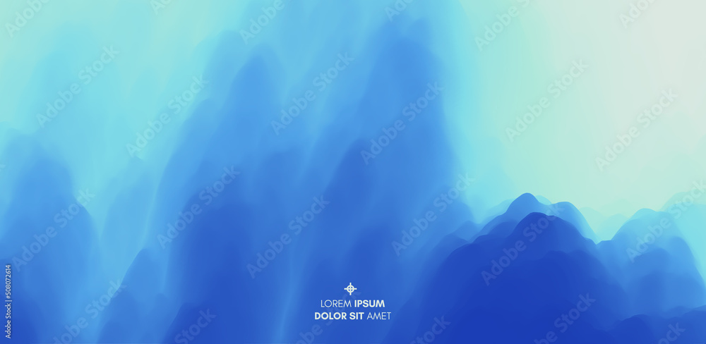 Blue abstract ocean seascape. Sea surface. Realistic landscape with ...