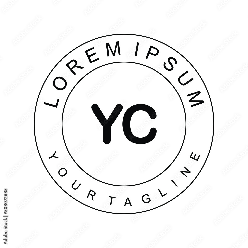 YC initial circle company logo black white background Stock Vector | Adobe Stock