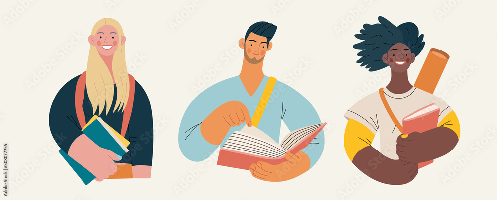 People portrait - Students -Modern flat vector concept illustration of ...