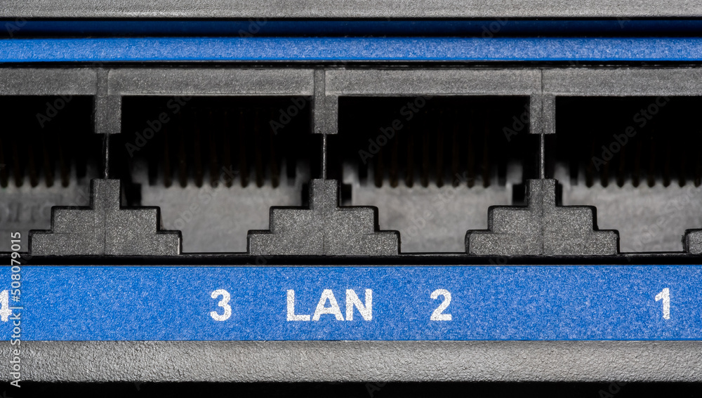 Multiple LAN switch router RJ-45 Ethernet ports internet connection ...