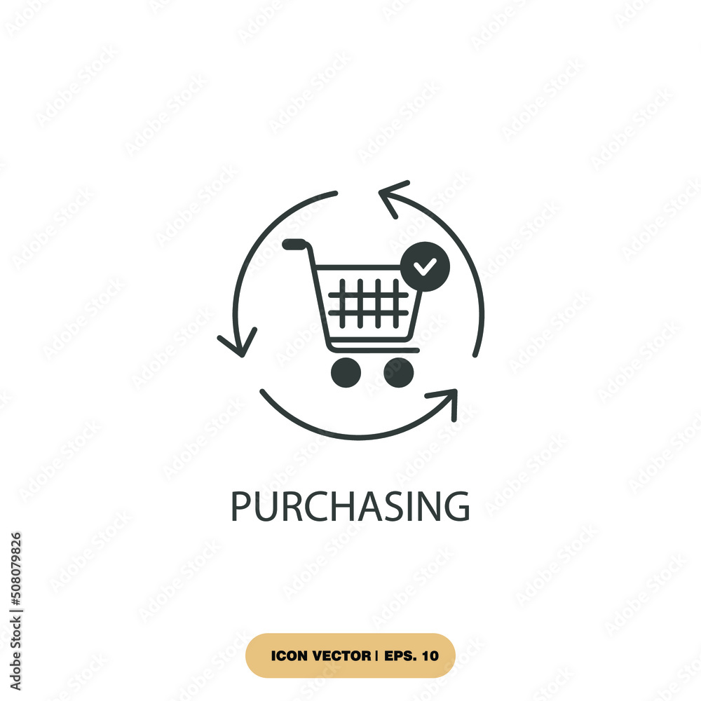 purchasing icons symbol vector elements for infographic web Stock ...