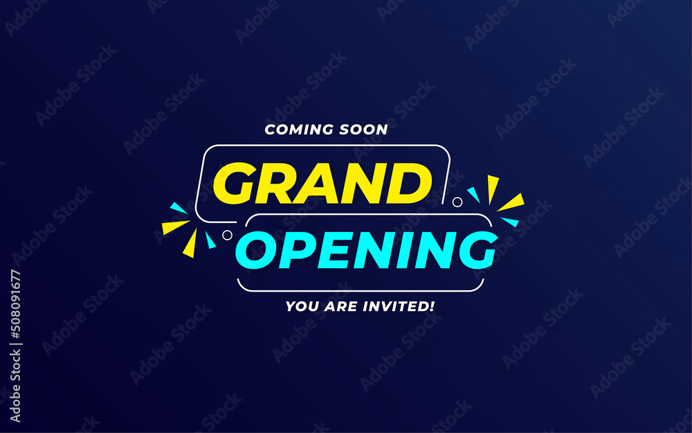 Grand opening sale poster, sale banner design template with 3d editable ...