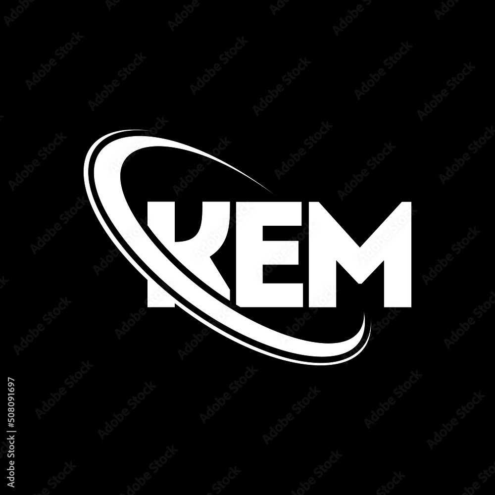 KEM logo. KEM letter. KEM letter logo design. Initials KEM logo linked ...