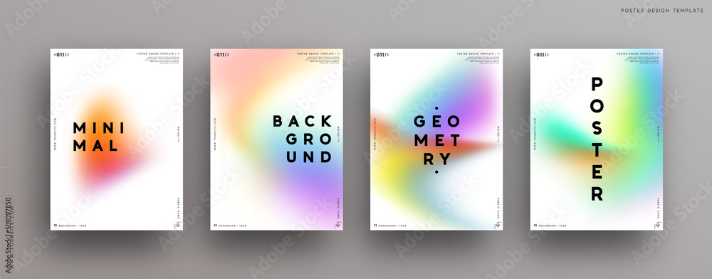 Abstract cover template. Set of colorful poster card. Bright ...