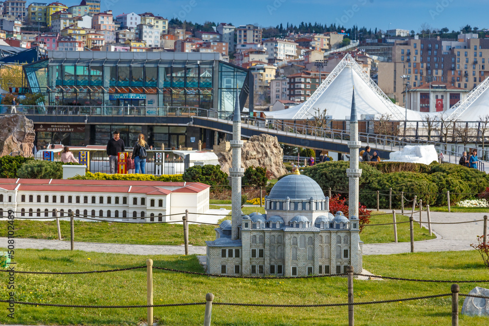 Istanbul, Turkey - March 23, 2019: Miniaturk is a miniature park in ...