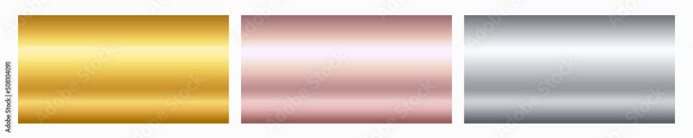 Gold rose, silver and golden foil texture gradation background set ...