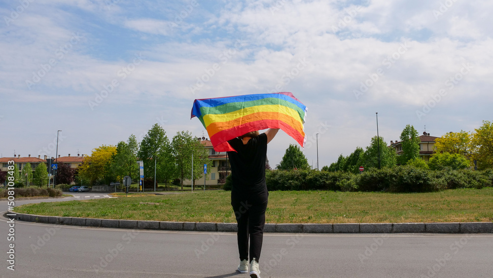 Bisexual, girl, lesbian, woman, transgender, homosexsual back holding ...