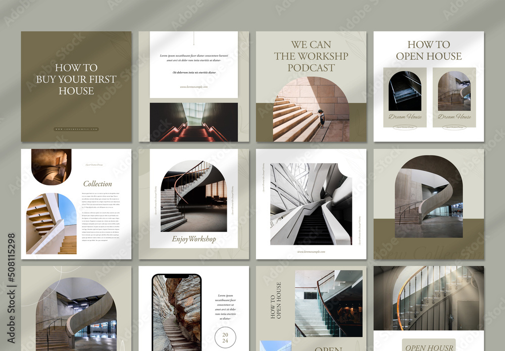 Social Media Post Layouts Stock Template | Adobe Stock