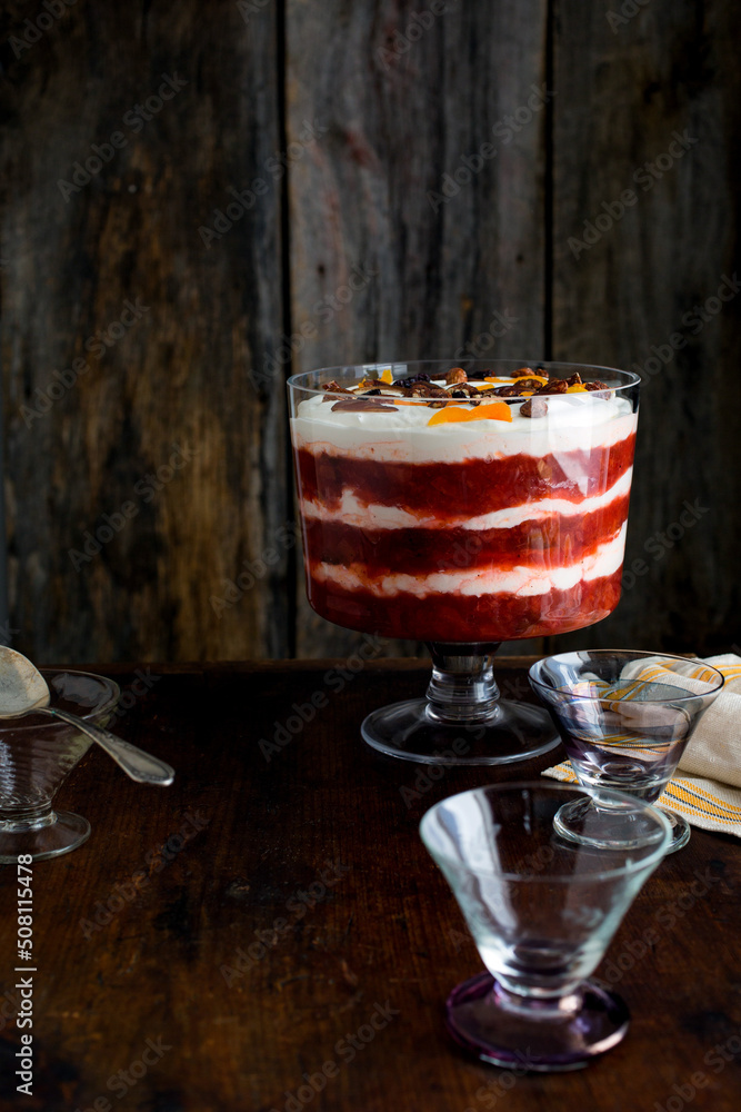 Raspberry Trifle Stock Photo | Adobe Stock