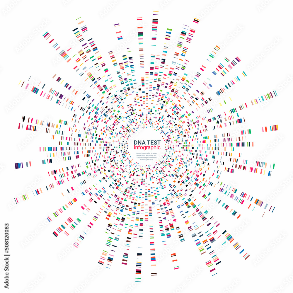 Dna test chart infographic. Vector chromosome research datum. Genetic ...