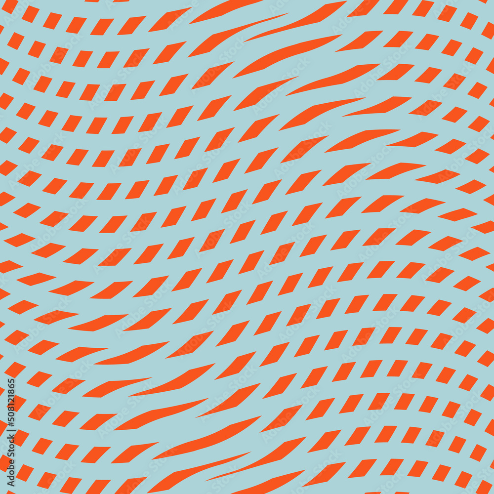 Vector seamless pattern with distorted grid, lattice, mesh. Simple abstract background with ...