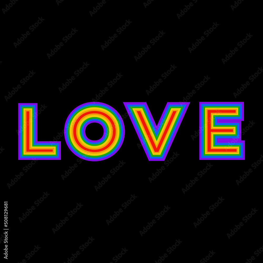 LGBT LGBTQ+ Pride Hearts and Slogans Social Media Post Template. Love ...